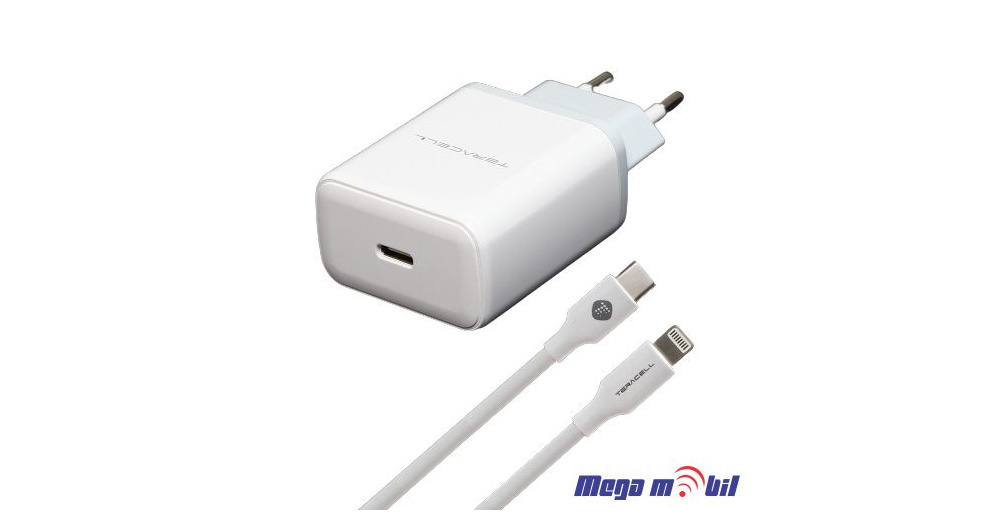 Polnac 220V iPhone Teracell Evolution TC-07 PD 3A white 20W :: Megamobil